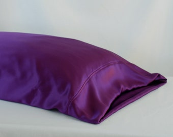 100% PURE Silk Pillowcase Deep Purple Standard or King Sizes