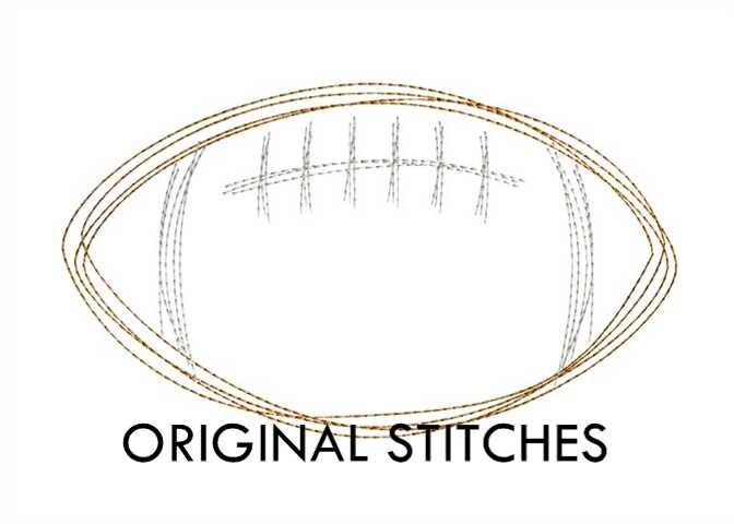 Quick Stitch Football Embroidery Digital Design File 4x4 5x7