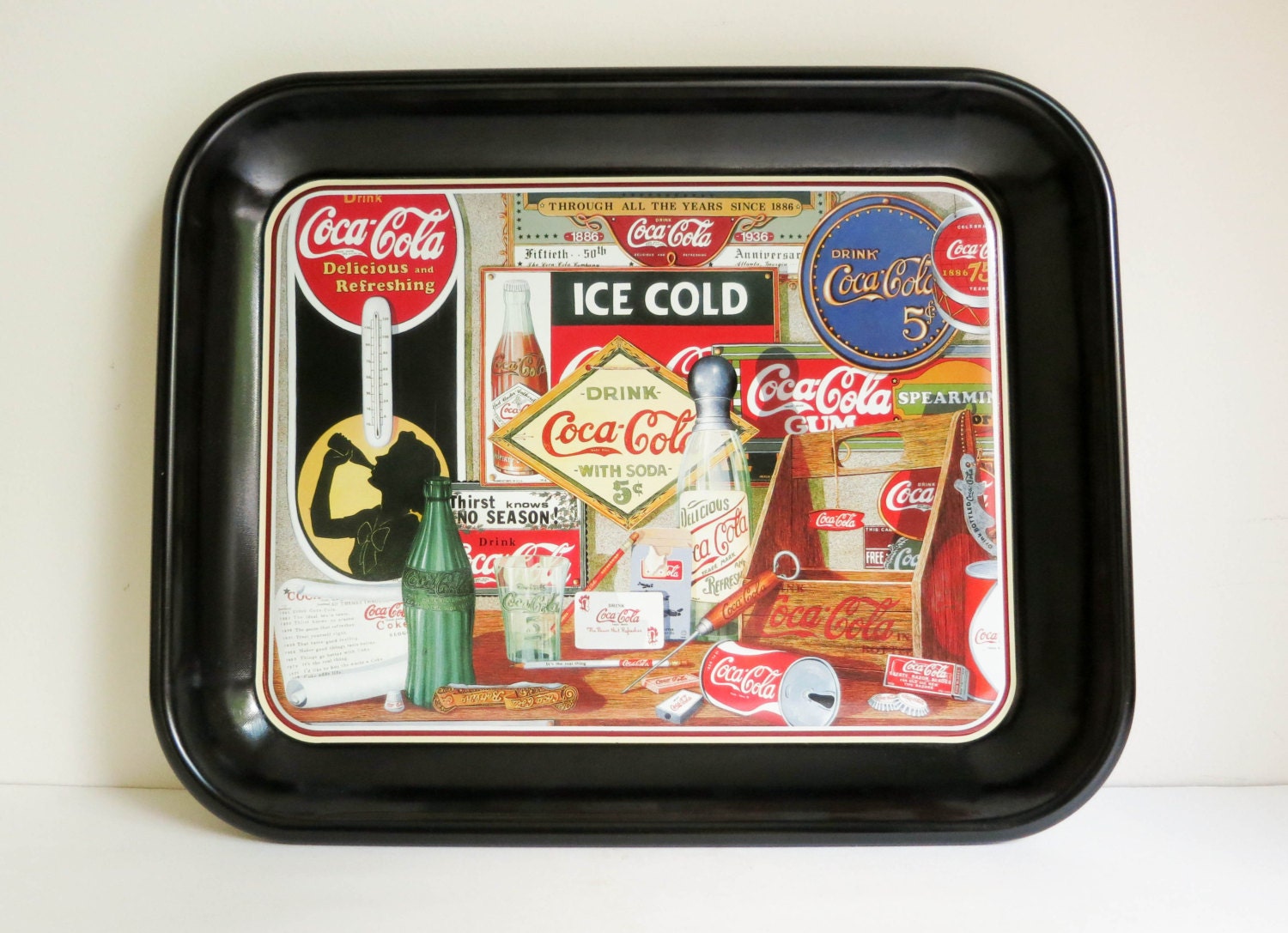 Coke Tray with Slogans List & Coca Cola 50th Anniversary Banner ...