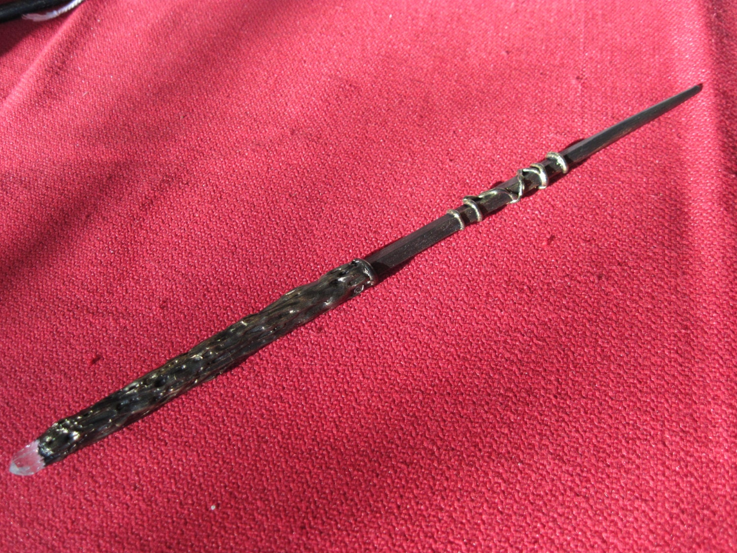 Wood and Quartz Crystal Magic Wand