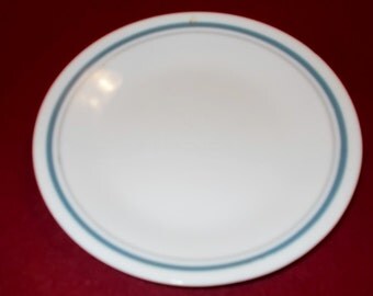 3 Corelle Indigo Blue Plate Blue Rim Dinnerware Corning Ware Kitchen ...