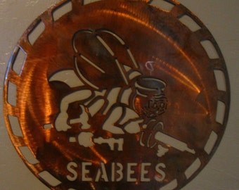 US Navy Seabees Metal Wall Art Decor