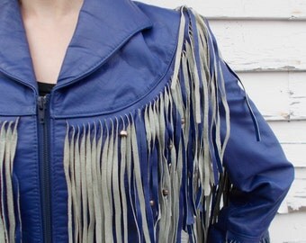 Purple fringe jacket | Etsy