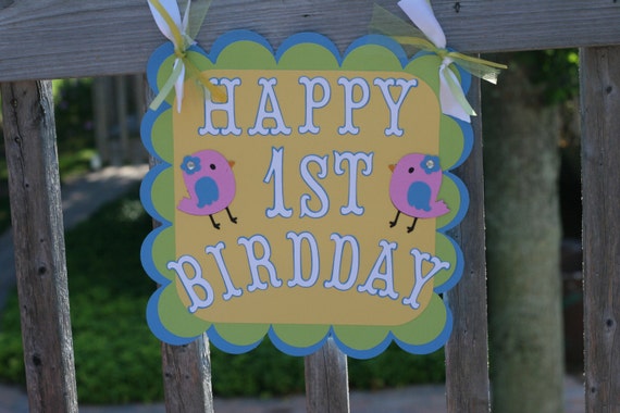 Items similar to Little Bird Bird Door Welcome Sign, Bird Birthday ...