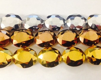 30mm coin shaped chinese faceted crystal glass by LittleBeadFairy