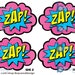 Superhero Signs Boom Pow Zap Bam Pow 1/4 page signs