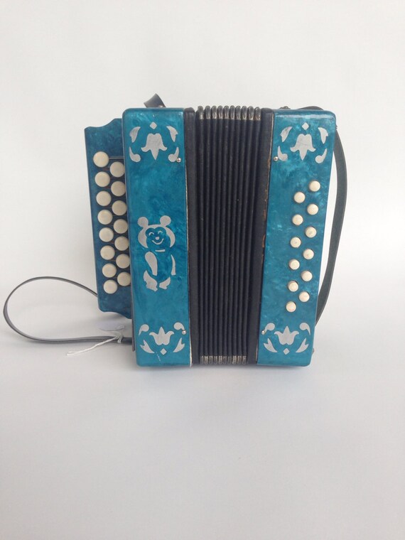 Vintage Russian children accordion/ bajan by VintageLampsAndMore