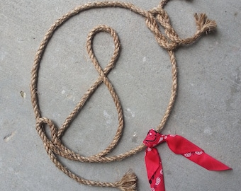 Western Rope Art: Initial Heart WITH a bandanna by LassoLettering