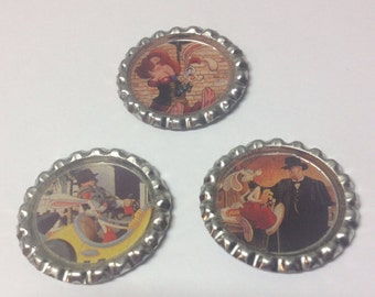 3 Roger Rabbit Bottlecap Pin Back Buttons/Keychains/Necklaces/Badge ...