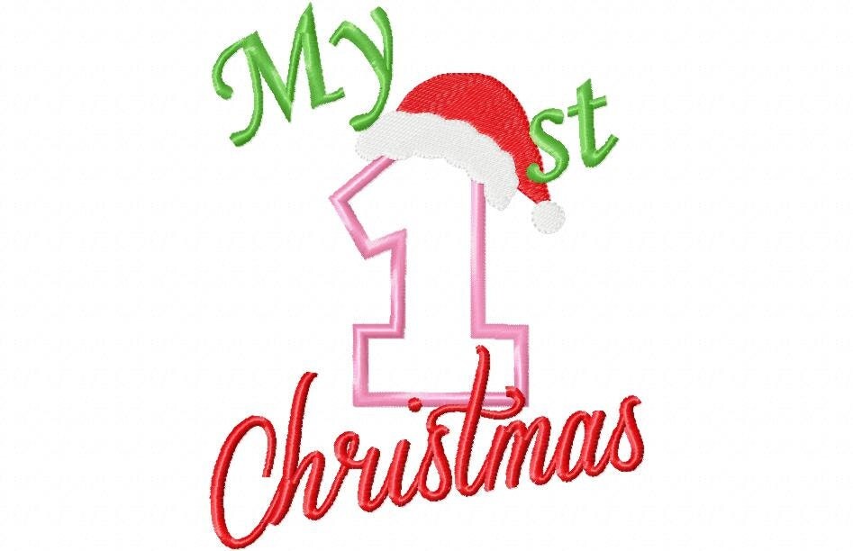 1st Christmas Embroidery Design My First by sosassyembroidery