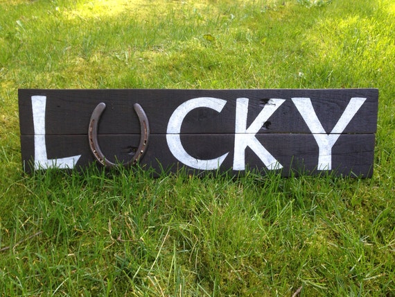 Items similar to Lucky Pallet Sign on Etsy