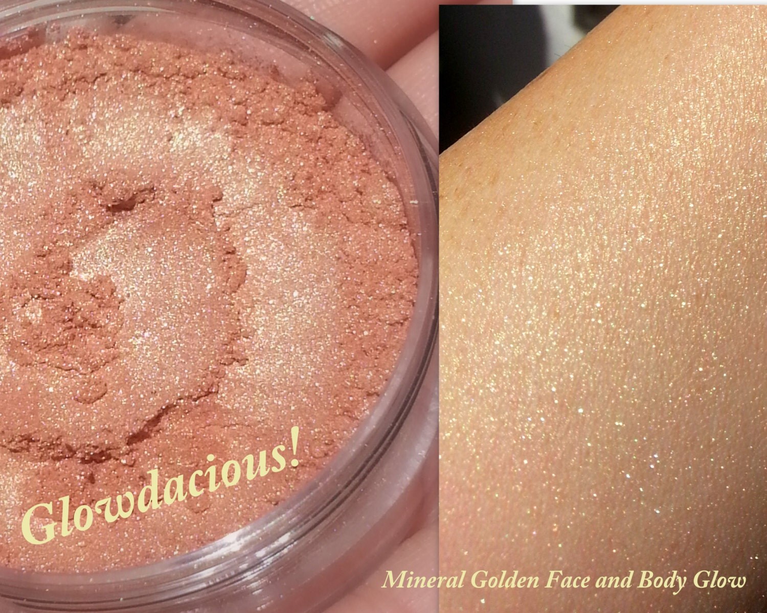 Gold Mineral Highlighter All Natural and by AddictiveCosmetics