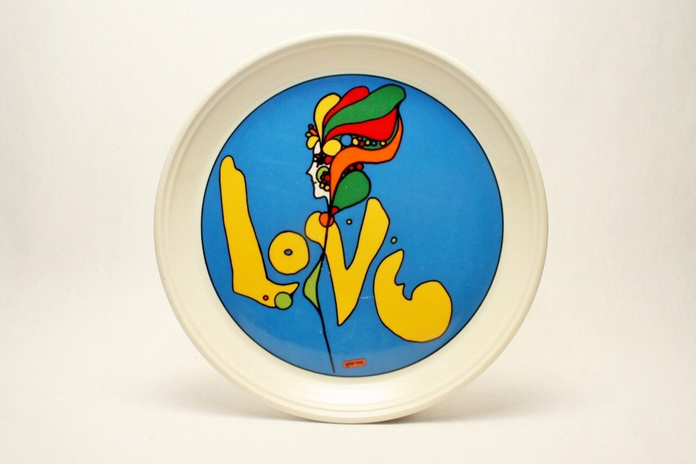 Peter Max Iroquois China LOVE Plate in Fine Condition Vintage