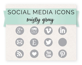 Popular items for gray social icons on Etsy