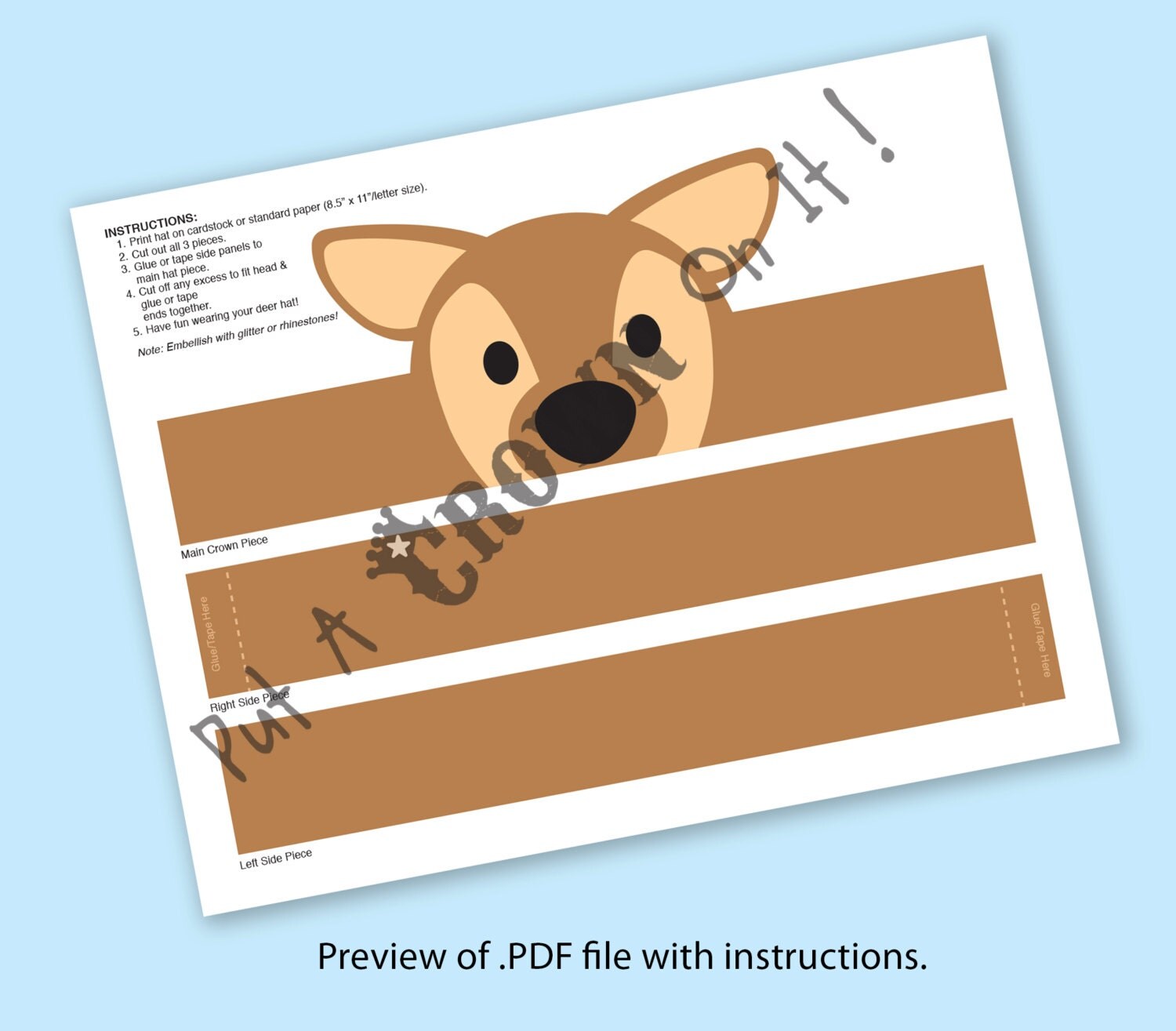 Deer Paper Crown Printable