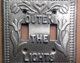 Great Light Switch Cover - Double Light Switch Plate - Cast Aluminum ...