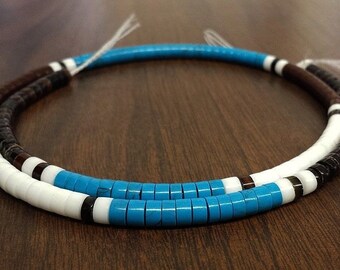 Multicolored Graduated Pectin Shell Heishi Beads 16 Inches