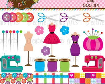Sewing clipart | Etsy