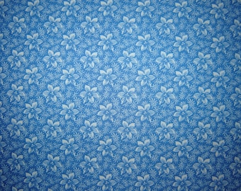 Blue calico fabric | Etsy