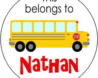 Unique school bus labels related items | Etsy