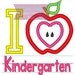 I Love Kindergarten Back to School Applique: Machine