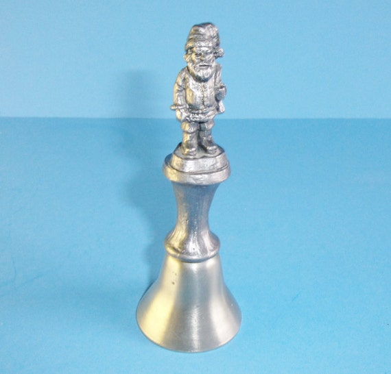 Items similar to 1986 Michael Ricker Pewter Santa Claus Bell With Toy ...
