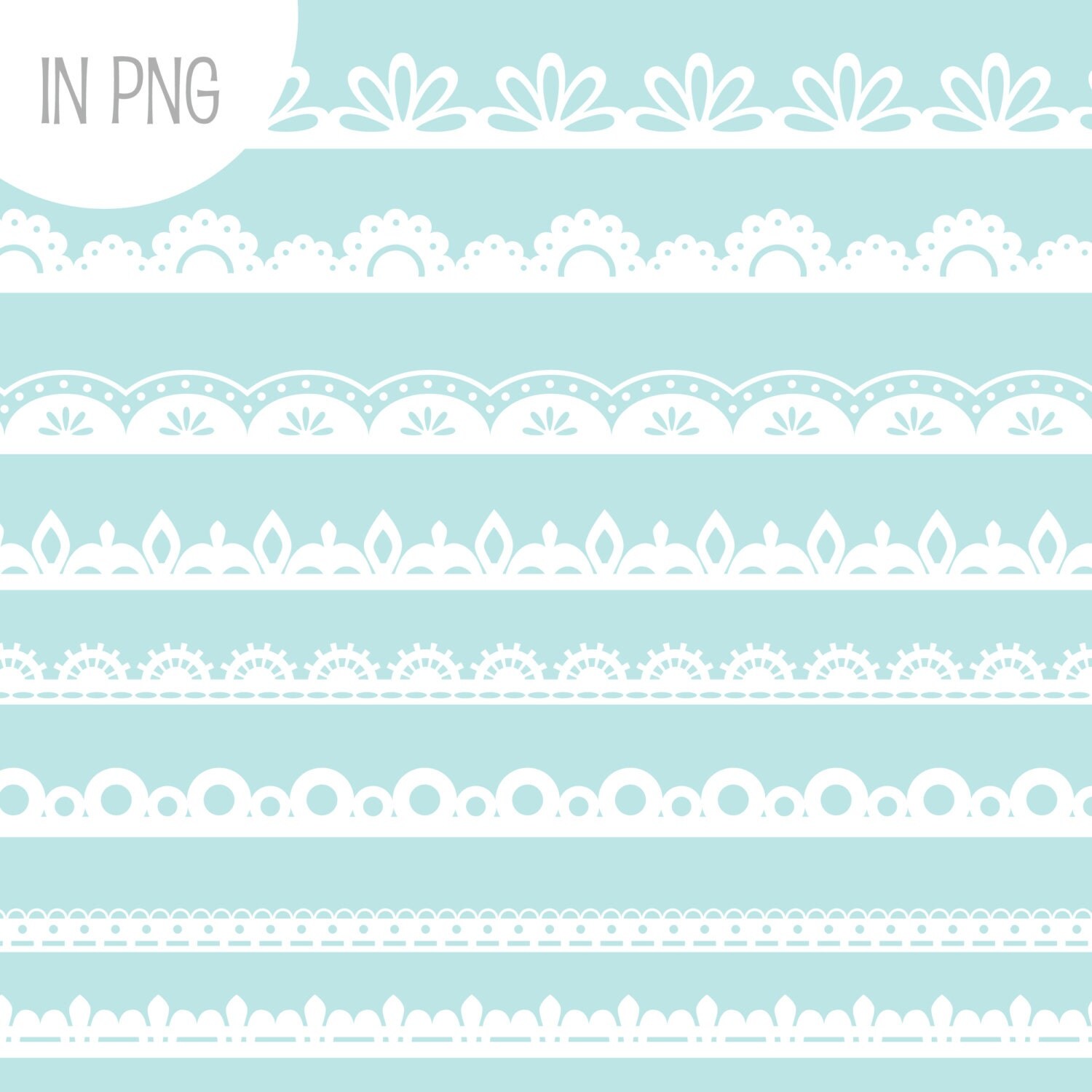 Lace Borders Digital Clip Art for Scrapbooking by DoodlesFirst