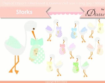 Stork clip art | Etsy