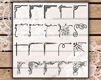 Clipart - Decorative Corner Frames - Instant Download - 40 Transparent ...