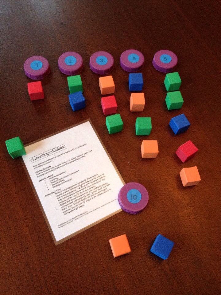 Preschool Busy Bag: Counting Cubes by AnElementofFun on Etsy