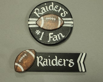 Oakland Raiders Refrigerator Magnets, Set of 2, Hand Painted Magnets ...