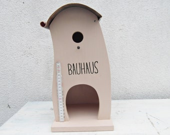 BIRD HOUSE *nest box *nesting box *bird feeder *Bauhaus * *beige