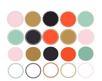 SALE PRICE digital frames / clipart frames / digital labels / circle ...