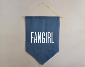 Fangirl The 90s Home Decor Typographic Banner Original Font Handmade ...