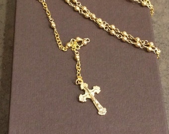 Popular items for gold rosary necklace on Etsy