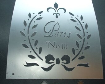 French Stencil #33 Paris No10 - 11.2" x 9.1" re-useable for stenciling ...