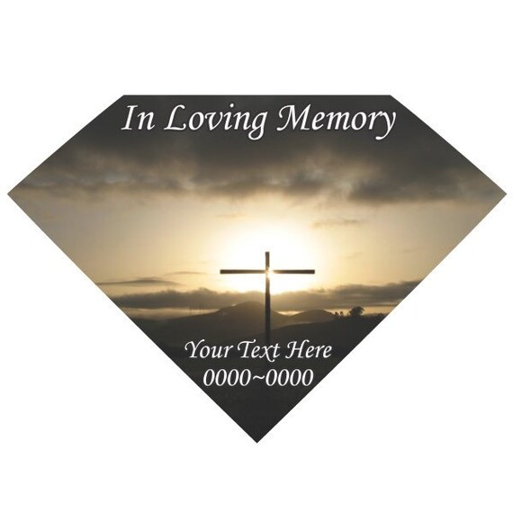 Cross In Loving Memory Full Color Diamond 007 Custom Vinyl