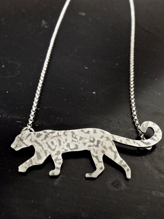 Clouded Leopard Sterling Silver Necklace