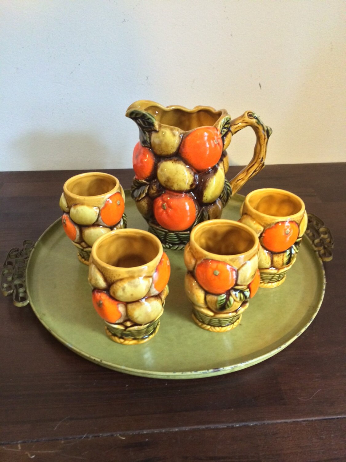 Inarco Pottery Vintage Orange Spice Pitcher & Cup Set – Haute Juice