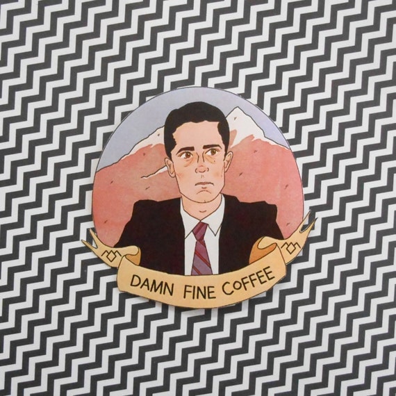 Damn Fine Coffee Agent Cooper Twin Peaks Sticker