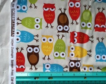 Owl print fabric ~ 60" x 44"