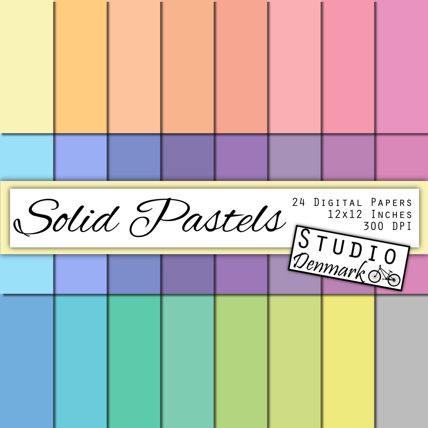Solid Pastels Digital Paper Value Pack – 24 Pastel Colors – Commercial ...