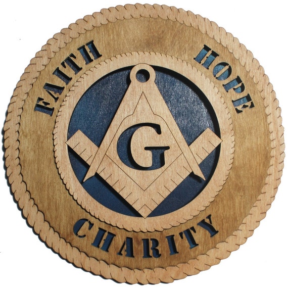 11.3 inch Blue Lodge Mason Wall Plaque with Dark Blue