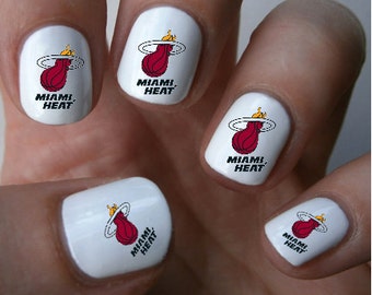 Miami Heat Nba Basketball Nail Art Decals Nail Stickers
