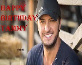 Luke Bryan edible cake topper