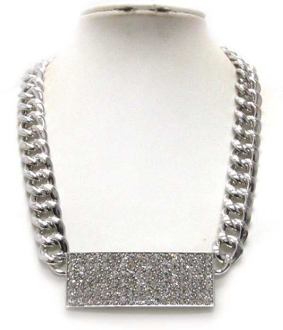 Items similar to Beautiful Chunky Chain Bling Necklace!! on Etsy