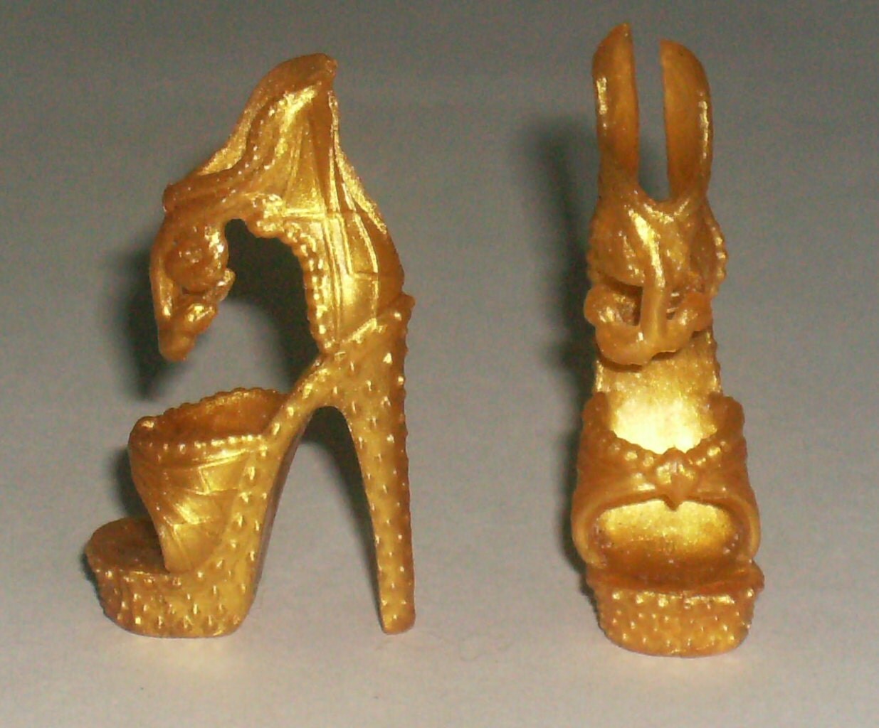 MONSTER HIGH Gold High Heel Shoes by MonsterHighRemixes on Etsy