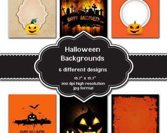 Halloween Backgrounds Collage Sheet Digital Download