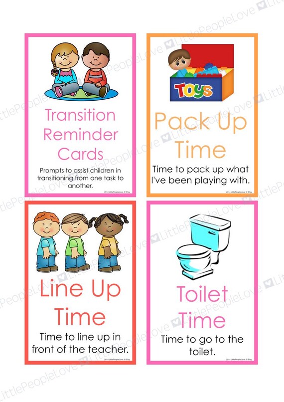 Transition Reminder Cards