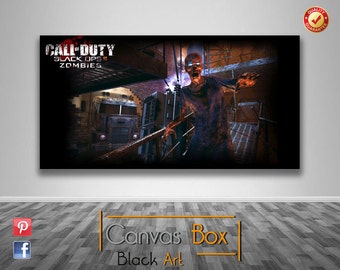 Call Of Duty Zombies Black Art Box Framed Canvas Print - Ready To Hang